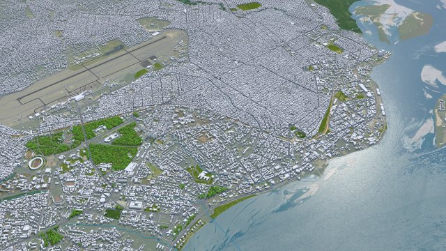 Brazzaville city Congo 20km 3D Model in Buildings 3DExport