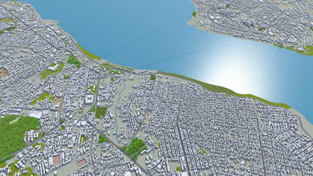 Brazzaville city Congo 20km 3D Model in Buildings 3DExport
