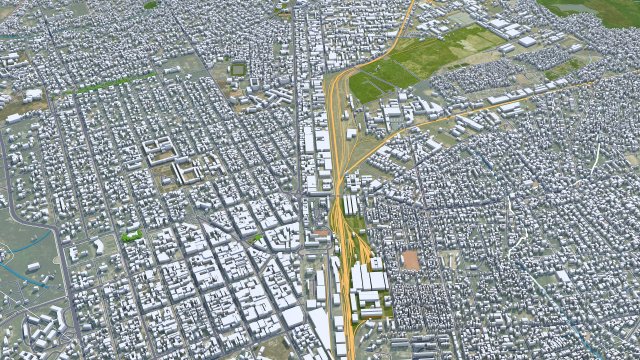 Lubumbashi city Congo 30km 3D Model in Cityscapes 3DExport