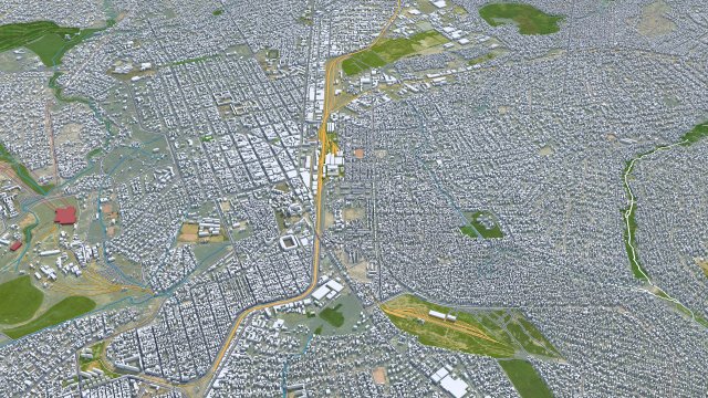 Lubumbashi city Congo 30km 3D Model in Cityscapes 3DExport
