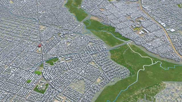Lubumbashi city Congo 30km 3D Model in Cityscapes 3DExport