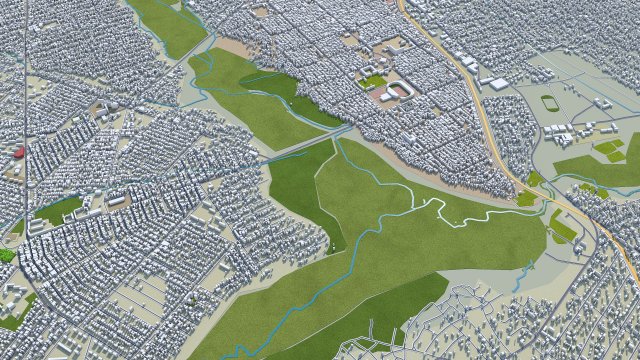 Lubumbashi city Congo 30km 3D Model in Cityscapes 3DExport