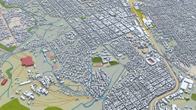 Lubumbashi city Congo 30km 3D Model in Cityscapes 3DExport