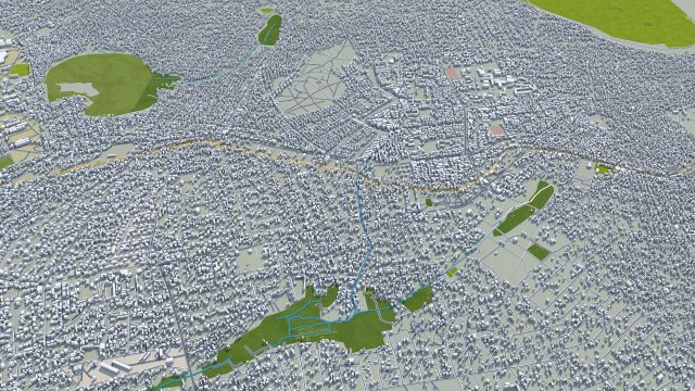 Lubumbashi city Congo 30km 3D Model in Cityscapes 3DExport