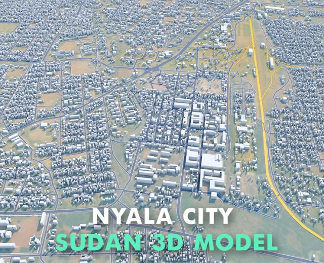 Nyala city Sudan 25km 3D Model in Cityscapes 3DExport