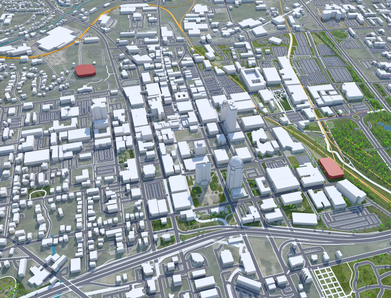 Winston salem downtown city north carolina usa 5km 3D Model in ...