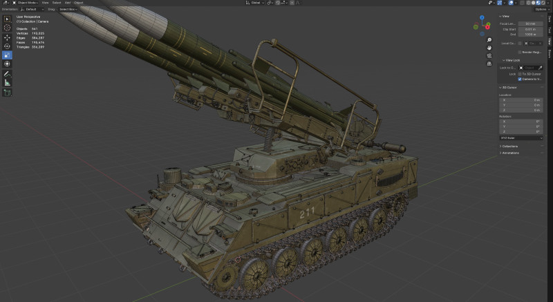 2K12 Kub Missile system 3D Model in Tank 3DExport