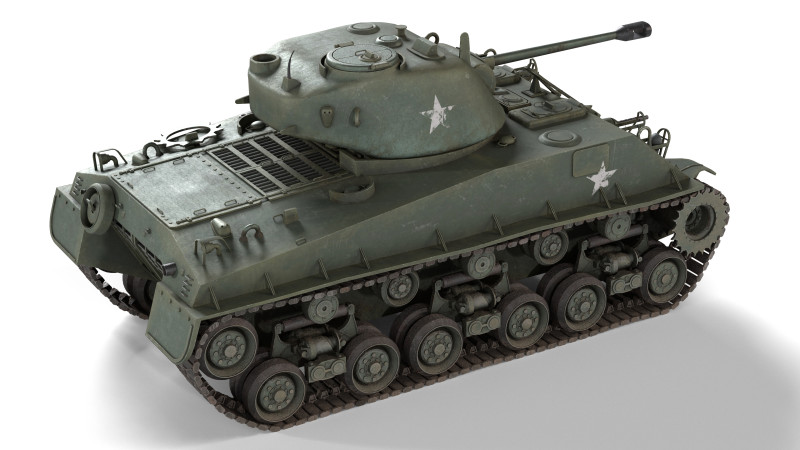 M4 Sherman Tank 3D Model in Tank 3DExport