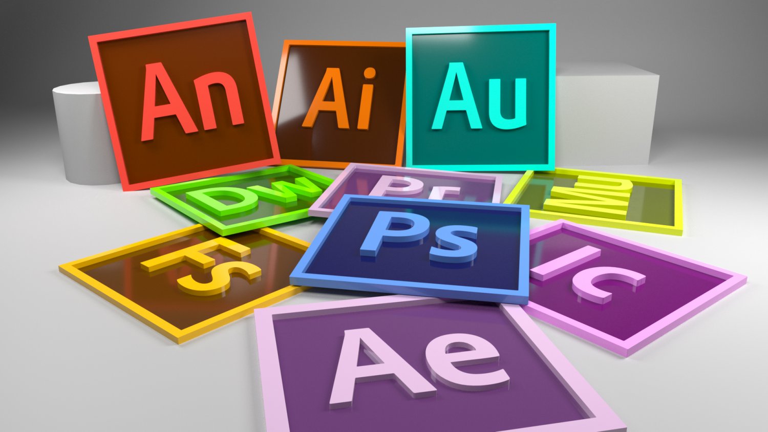 Adobe Icon and Logo pack 01 Low-poly s 3D Model in Other 3DExport