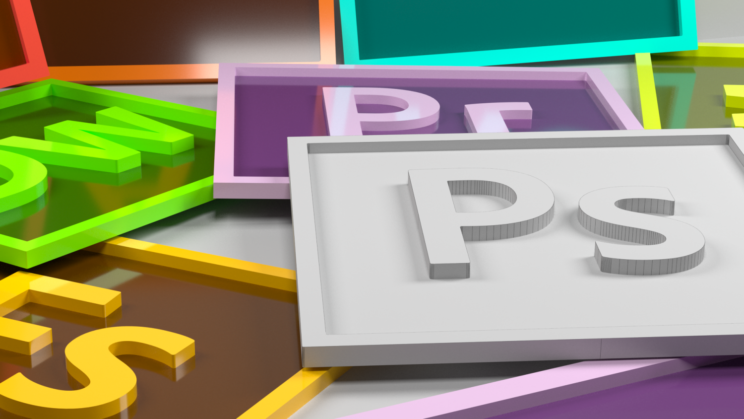 Adobe Icon and Logo pack 01 Low-poly s 3D Model in Other 3DExport