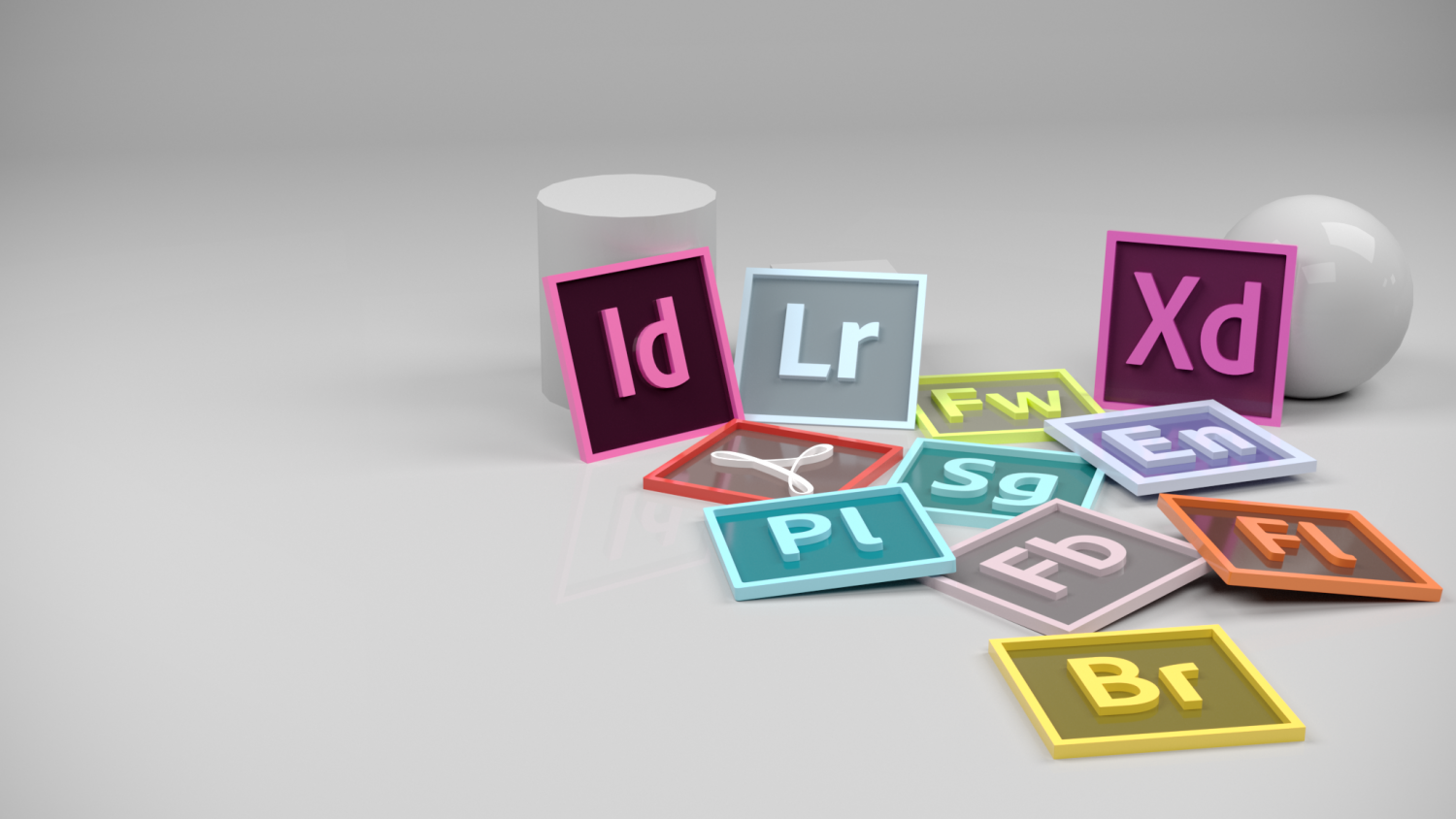 adobe icon or logo pack 2 3D Models in Other 3DExport