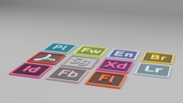 adobe icon or logo pack 2 3D Model in Other 3DExport