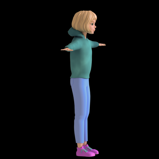 alice 3D Model in Cartoon 3DExport