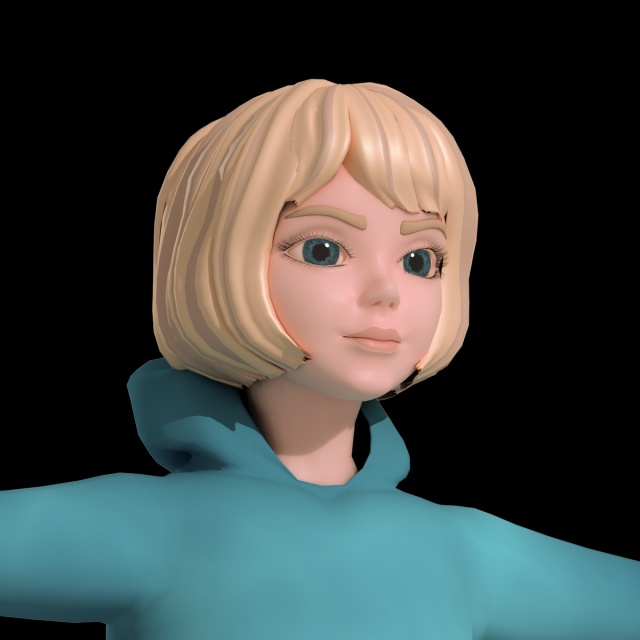 alice 3D Model in Cartoon 3DExport