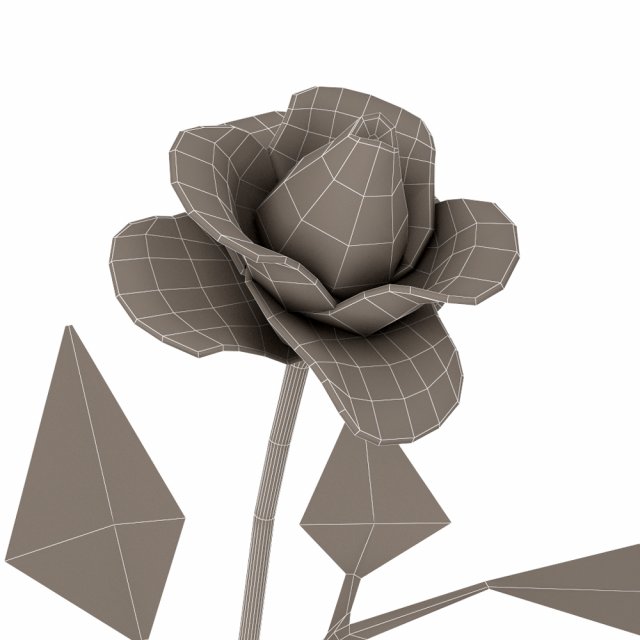 low poly rose 3D Model in Flowers 3DExport