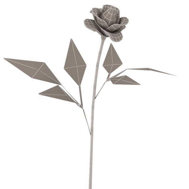 low poly rose 3D Model in Flowers 3DExport