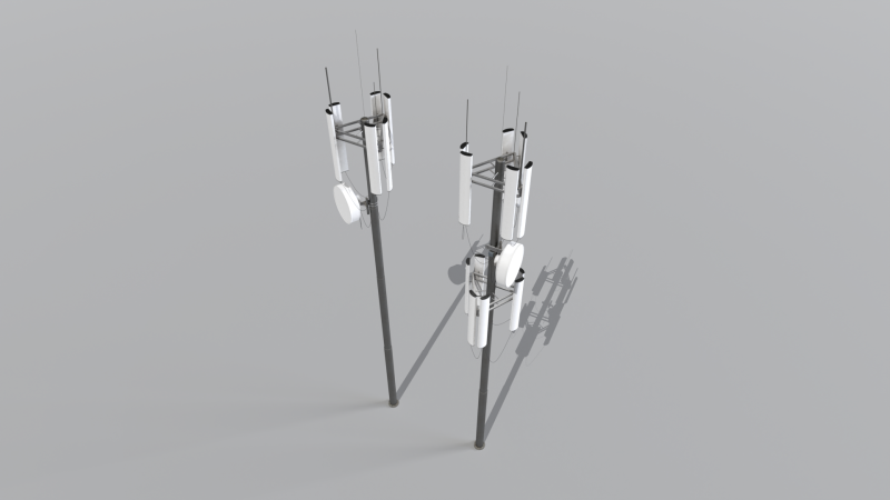 Cell Phone Towers 2 3D Model in Parts 3DExport