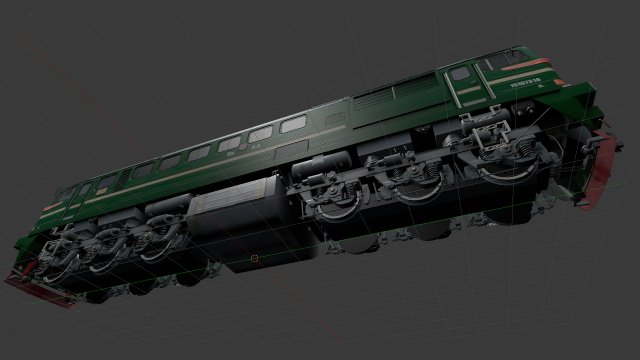 Soviet locomotive m62 train 3D Model in Train 3DExport
