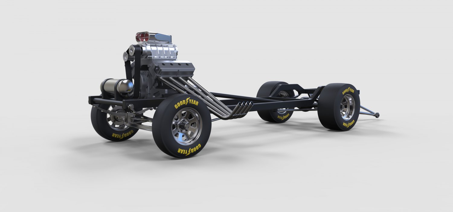 Chassis of Gasser 3D Model in Parts of auto 3DExport