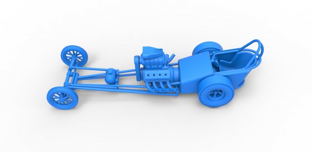 Front engine old school dragster with V8 Scale 1 to 25 3D Print Model ...