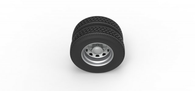 Diecast 10 Triangular Hole Rear double wheel of semi truck Version 1 ...