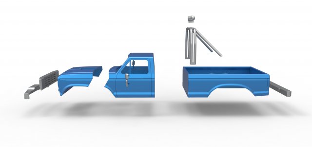 Diecast Shell of vintage Monster Truck Version 3 Scale 1 to 25 3D Print ...