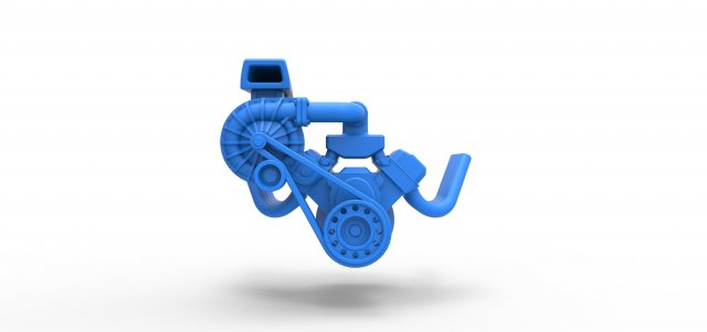 Engine V8 with Centrifugal blower Scale 1 to 25 3D Print Model in ...