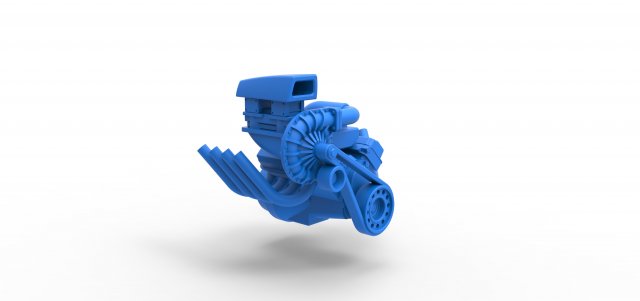 Engine V8 with Centrifugal blower Scale 1 to 25 3D Print Model in ...