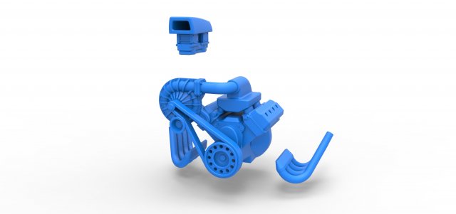 Engine V8 with Centrifugal blower Scale 1 to 25 3D Print Model in ...