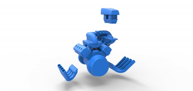 Engine V8 with Centrifugal blower Scale 1 to 25 3D Print Model in ...