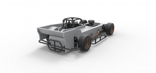 Small Block Supermodified race car Scale 1 to 25 3D Print Model in ...