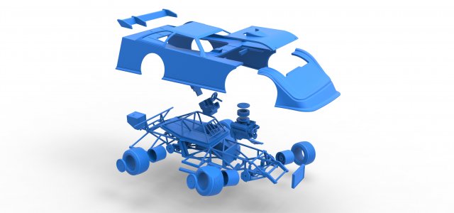 Diecast Super Dirt Late model while turning Scale 1 to 25 3D Print ...