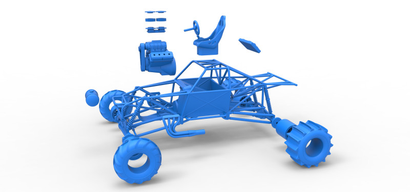 Diecast Mud dragster Base Scale 1 to 25 3D Print Model in Vehicle 3DExport