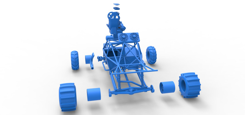 Diecast Mud dragster Base Scale 1 to 25 3D Print Model in Vehicle 3DExport