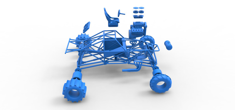 Diecast Mud dragster Base Scale 1 to 25 3D Print Model in Vehicle 3DExport