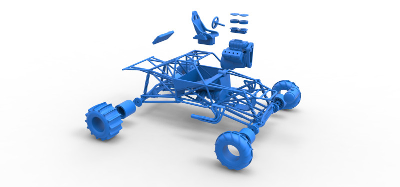 Diecast Mud dragster Base Scale 1 to 25 3D Print Model in Vehicle 3DExport