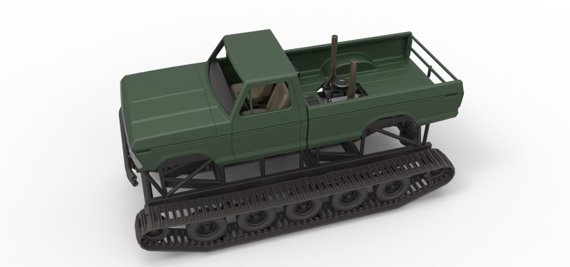 Redneck Rave Mud truck on tracks Scale 1 to 25 3D Print Model in ...