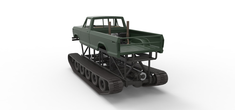 Redneck Rave Mud truck on tracks Scale 1 to 25 3D Print Model in ...