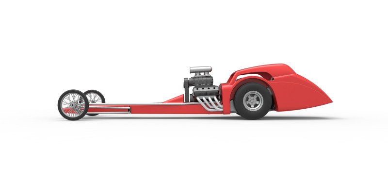 Front engine old school dragster with shell Version 8 Scale 1 to 25 3D ...