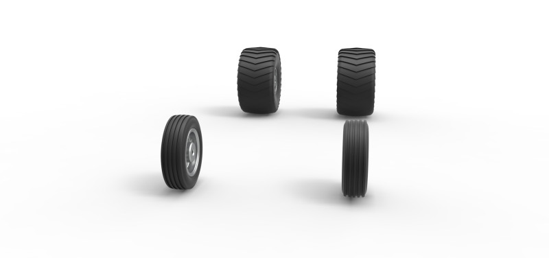 Wheel set of 2wd Pulling truck Scale 1 to 25 3D Print Model in Vehicle ...
