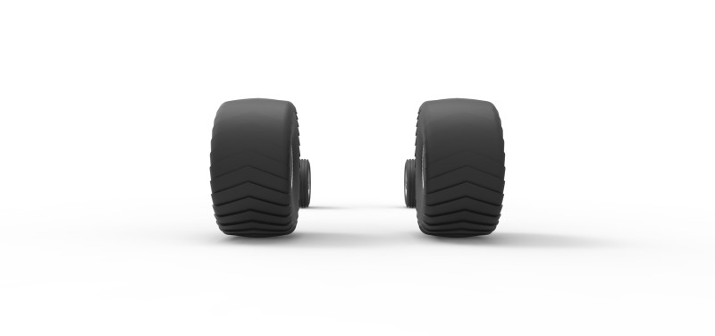Wheel set of 2wd Pulling truck Scale 1 to 25 3D Print Model in Vehicle ...