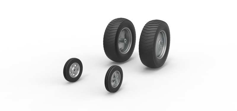 Wheel set of Small block Pulling tractor Scale 1 to 25 3D Print Model ...