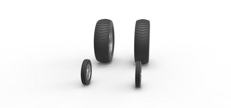 Wheel set of Small block Pulling tractor Scale 1 to 25 3D Print Model ...