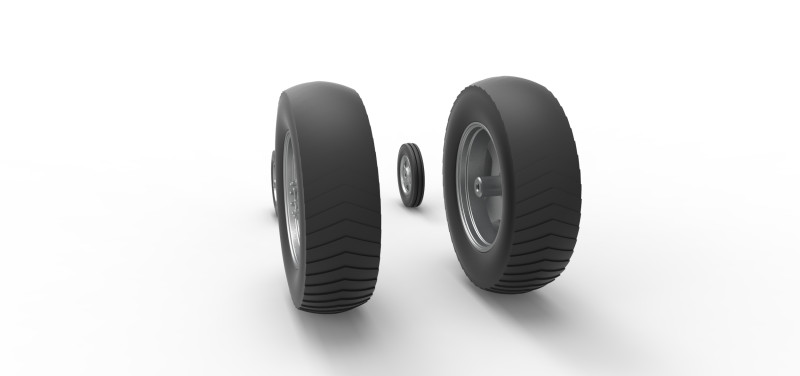 Wheel set of Small block Pulling tractor Scale 1 to 25 3D Print Model ...