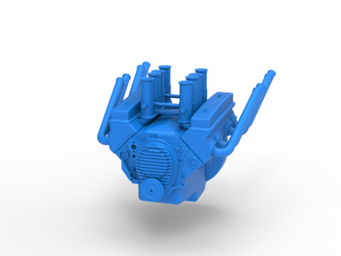 Engine V8 for vintage dragster Version 10 Scale 1 to 25 3D Print Model ...