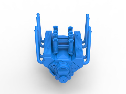 Engine V8 for vintage dragster Version 10 Scale 1 to 25 3D Print Model ...