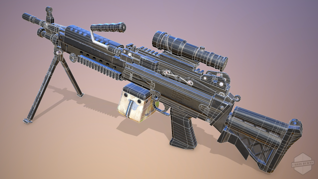 m249 machine 3D Model in Combat 3DExport