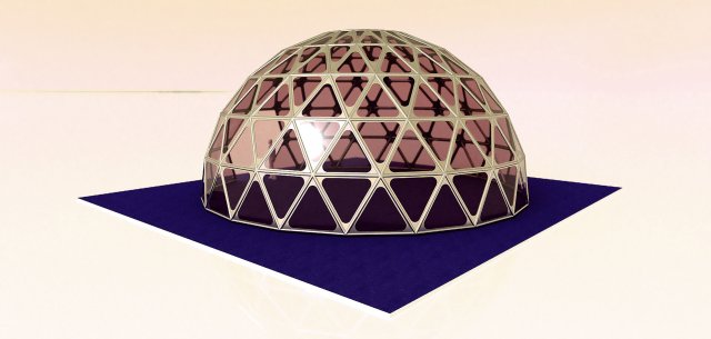 dome geodesic dome mandala pattern structure 3D Модель in Здания 3DExport