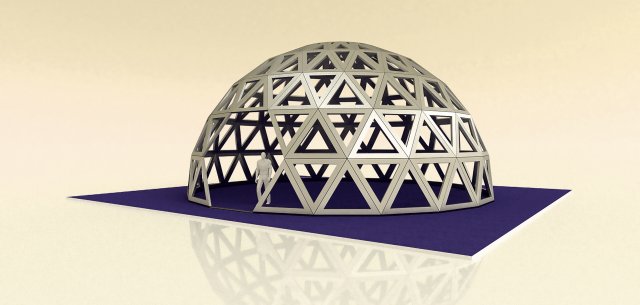 triangulated geodesic dome like structure with perforations 3D Model in ...