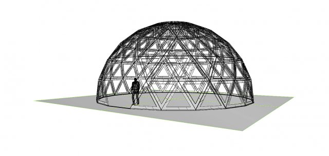 triangulated geodesic dome like structure with perforations 3D Model in ...